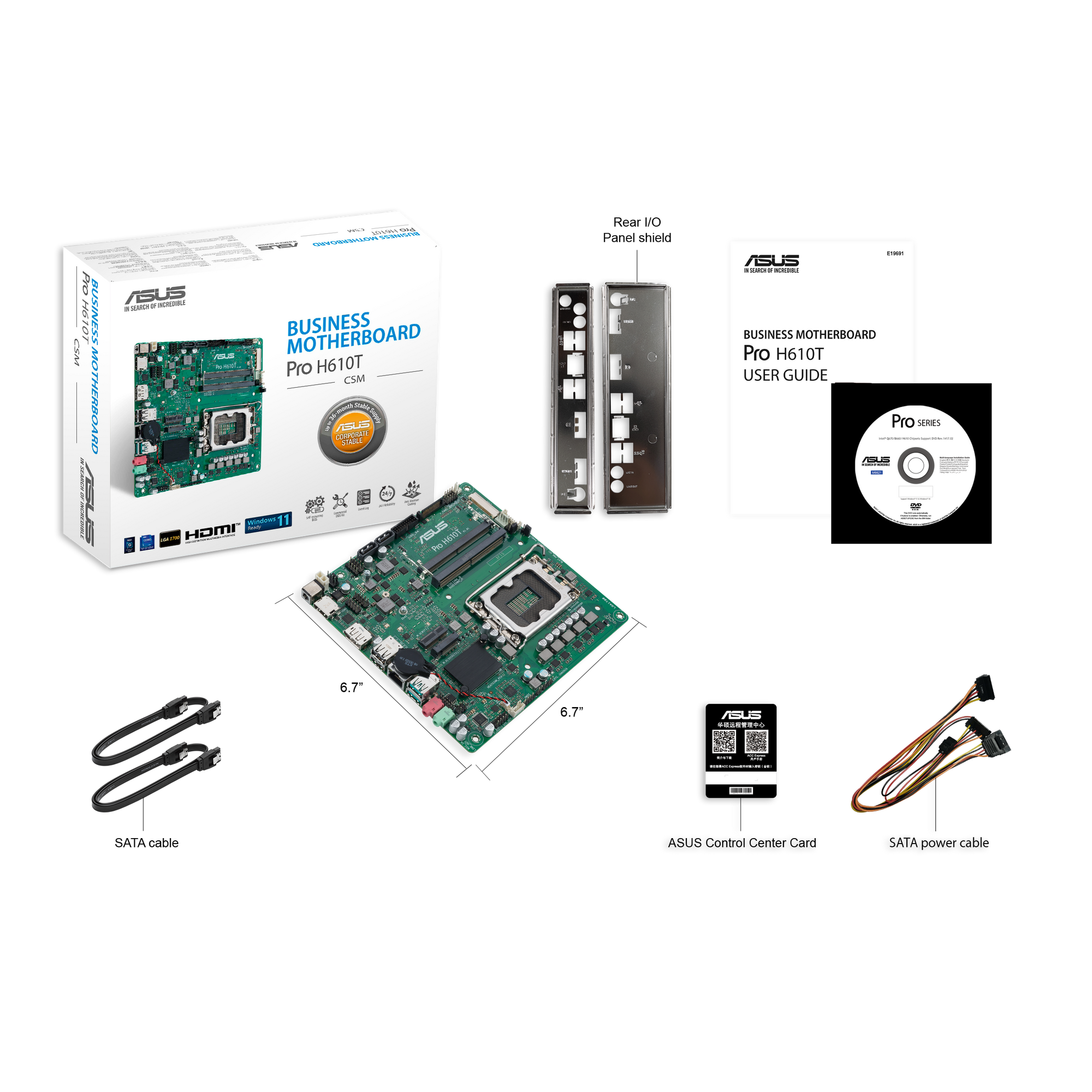 Asus Pro H610t Csm Mini Itx H610 Business Mainboard Asus